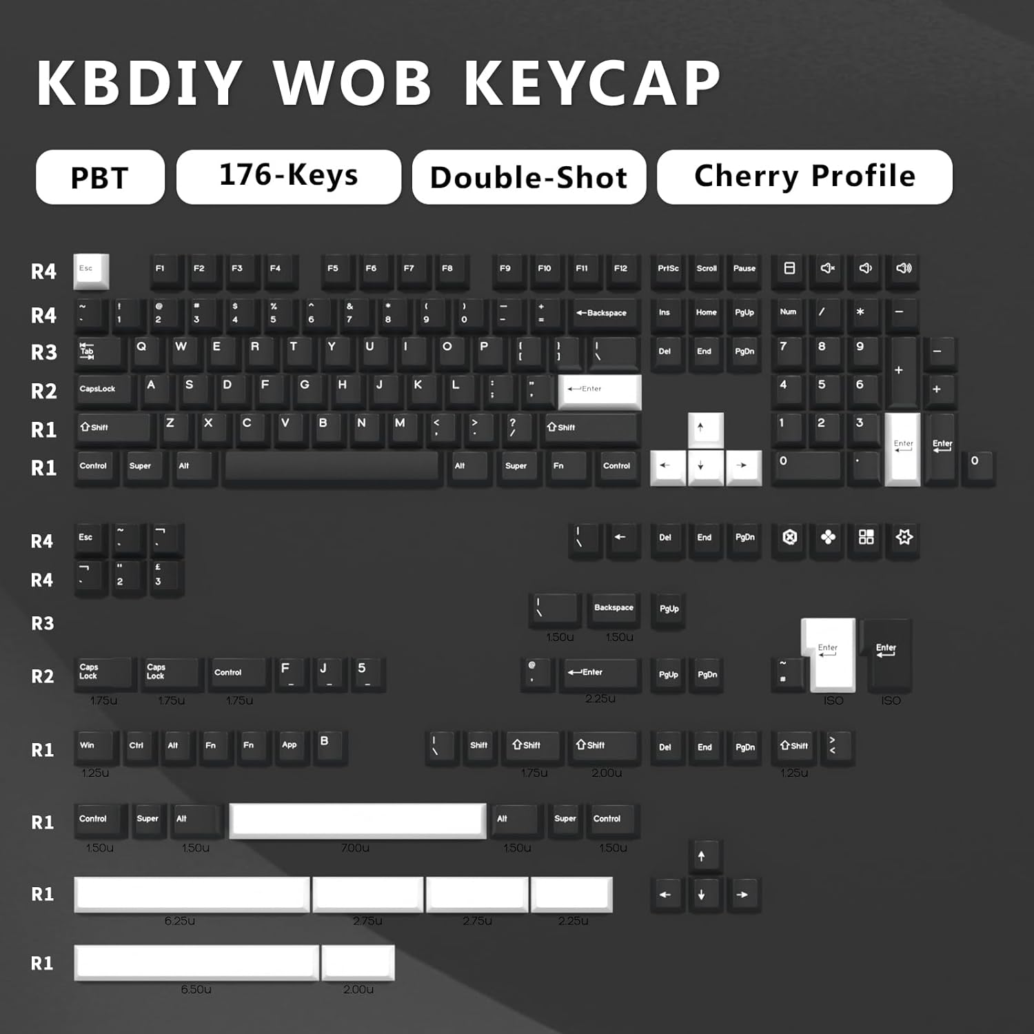 KBDIY PBT Keycap Set - WOB – Control Shift Escape